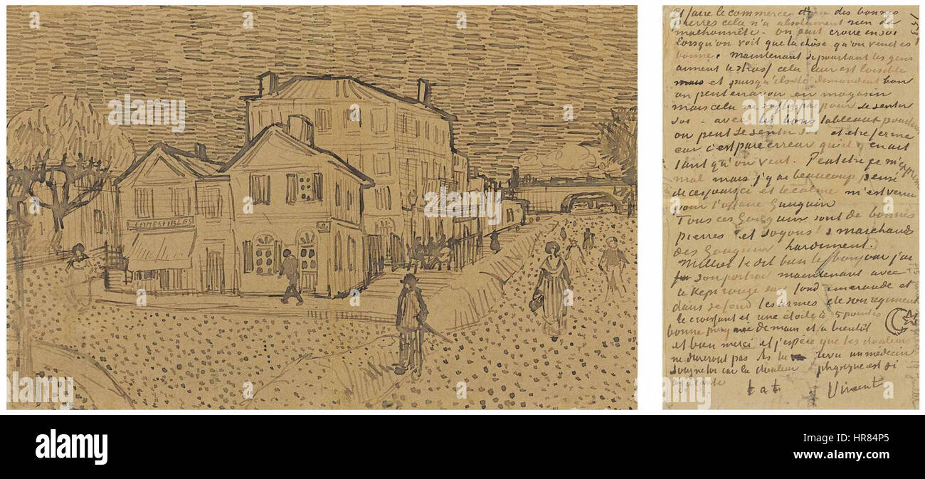 Vincent van Gogh - Letter VGM 491 - The Yellow House F1453 JH 1590 ...