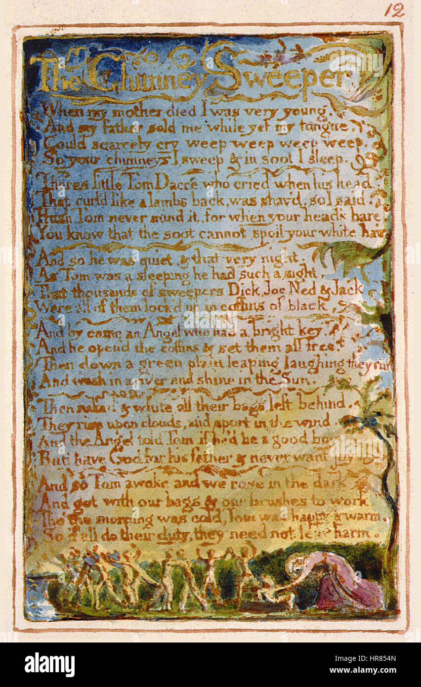 'The Chimney Sweeper' from William Blake’s 'Songs of Innocence and ...