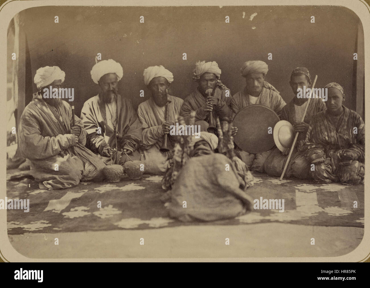 Troupe of Musicians. Group of Musicians and a Batcha, or Dancing Boy ...