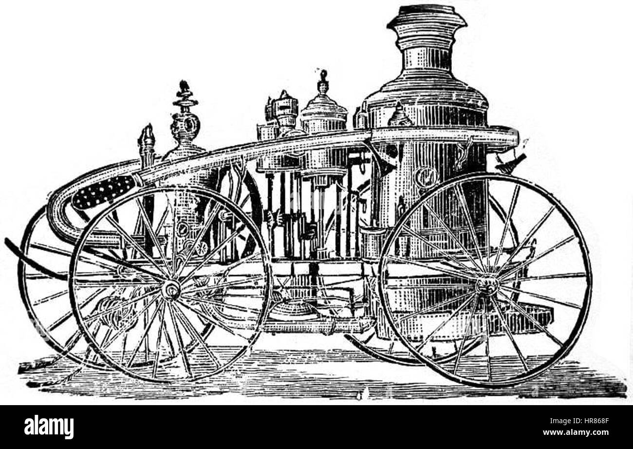 Fire engine 19th century Black and White Stock Photos & Images - Alamy