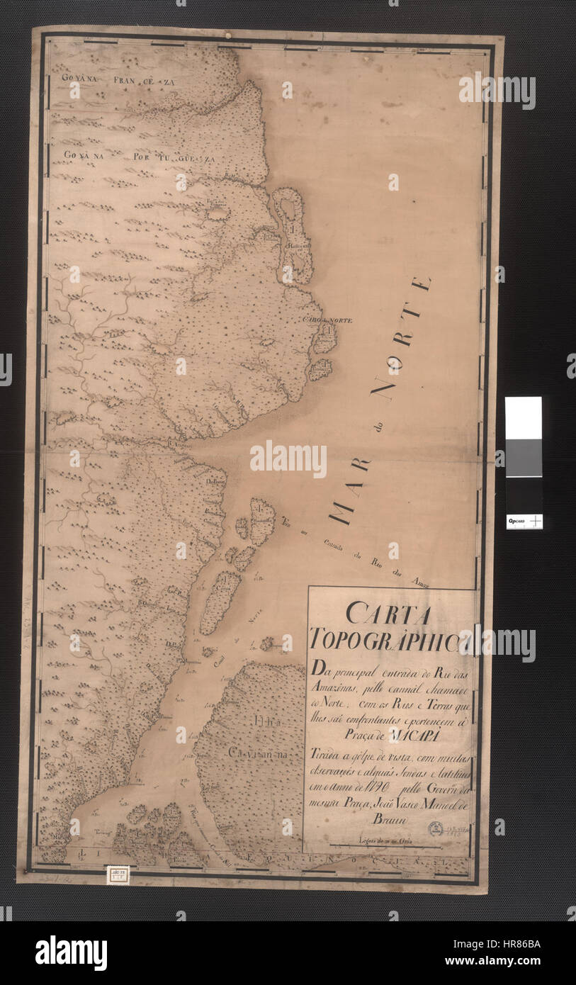 Topographic Map of the Principal Entry to the Amazon River WDL866 Stock ...