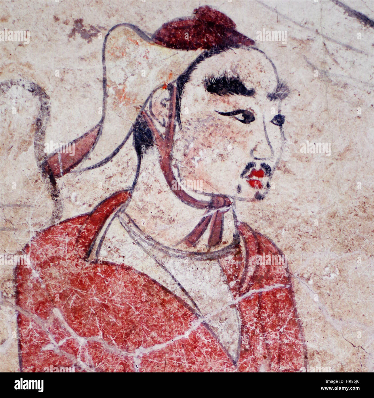 This mural from the tomb of the Northern Qi Dynasty, located in ...