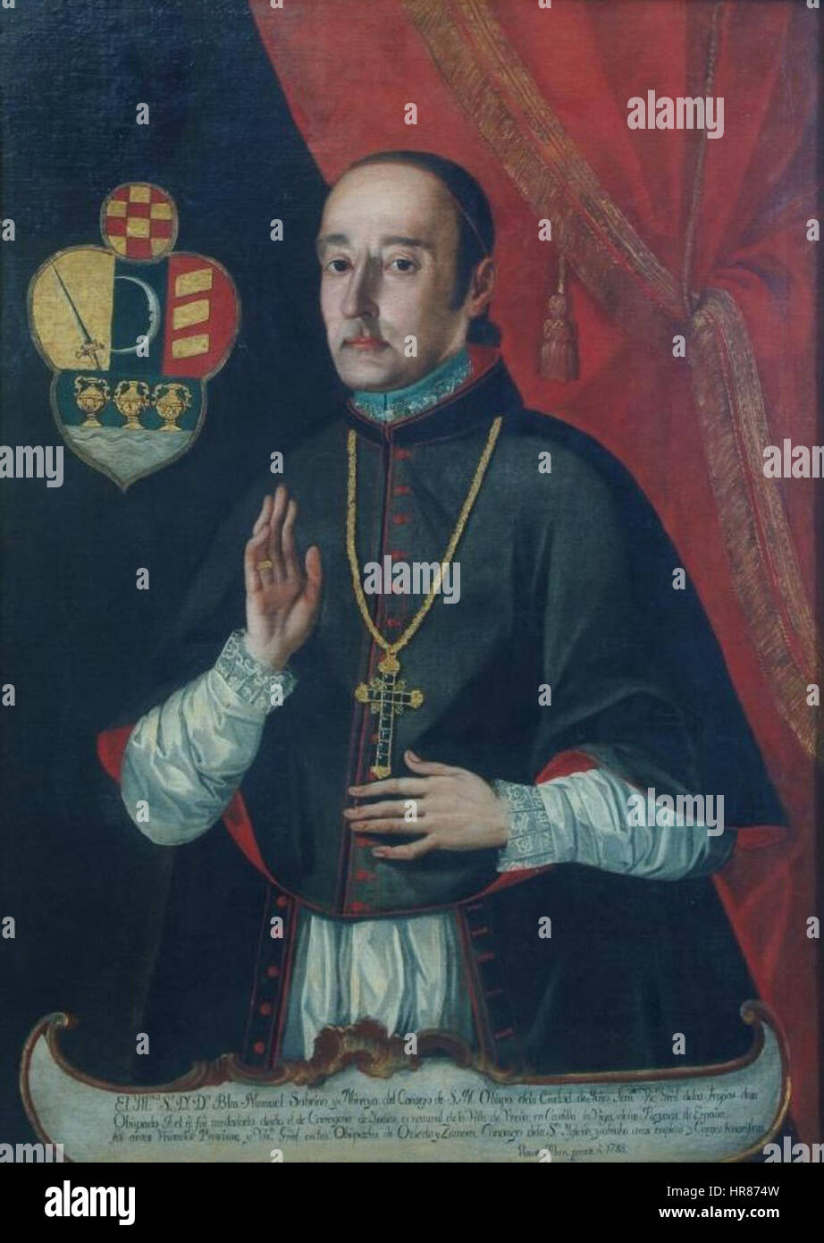 Vicente alban-retrato del obispo de quito manuel blas sobrino Stock ...