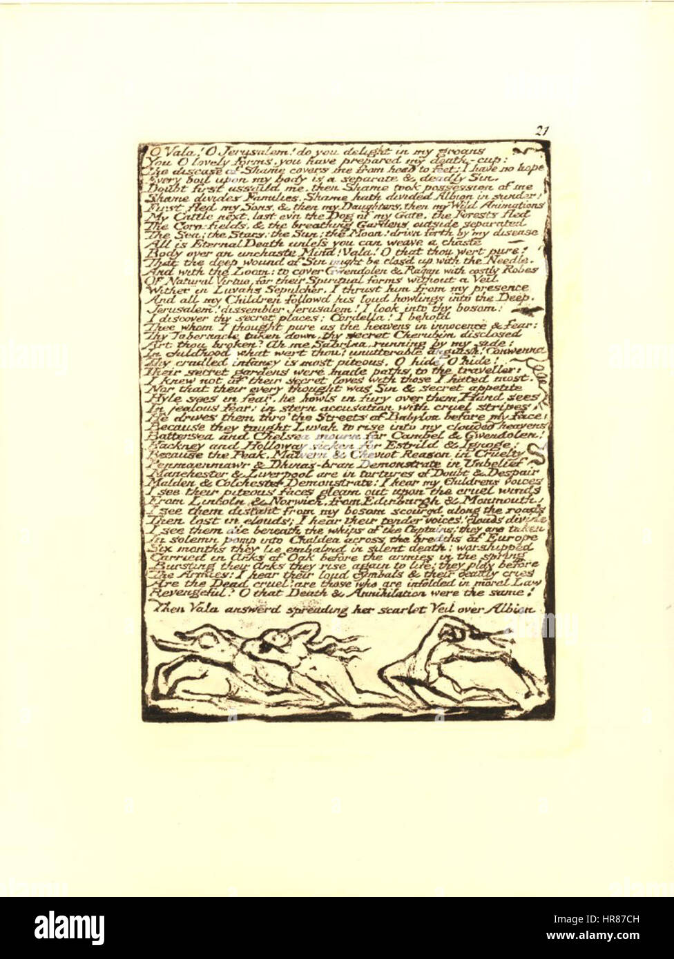 William Blake Jerusalem The Emanation - copy A Plate 21 Stock Photo - Alamy