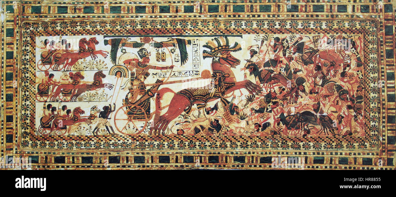 The Pharaoh Tutankhamun destroying his enemies Stock Photo - Alamy