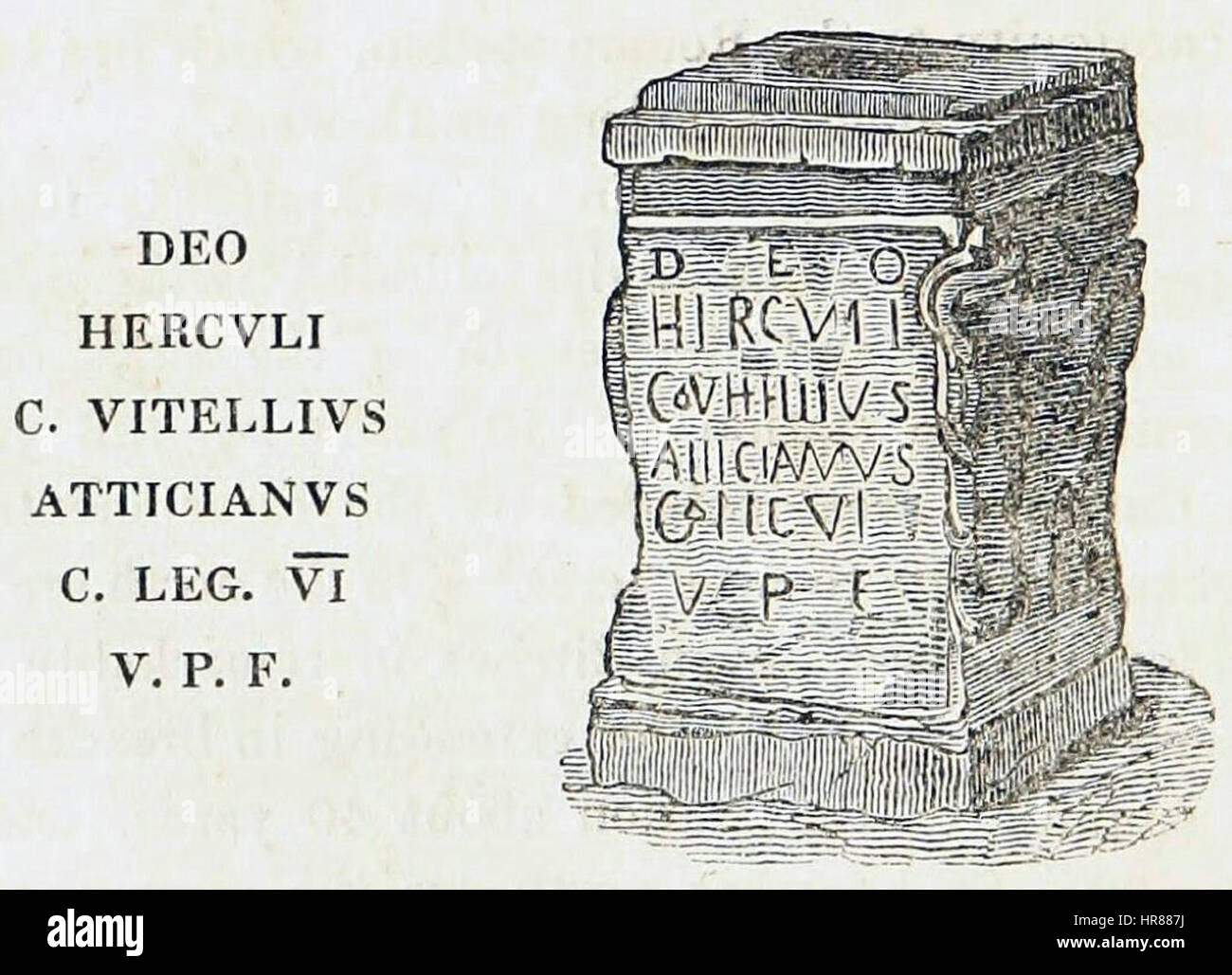 Whitley Castle Hercules Altar Sopwith 1833 Stock Photo - Alamy