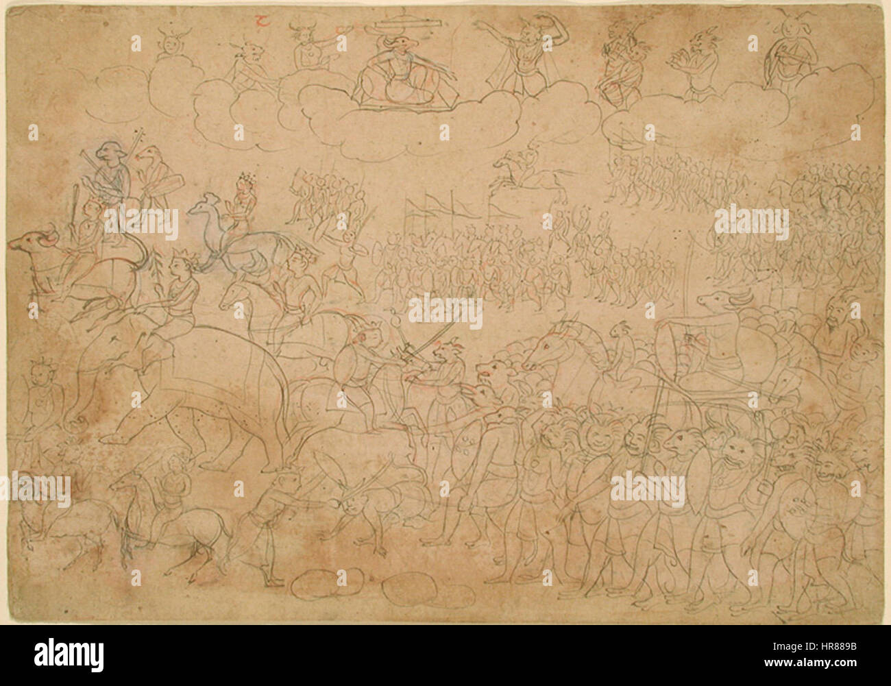 *The Host of Demons Setting Out for Battle* depicts a dark, dramatic ...