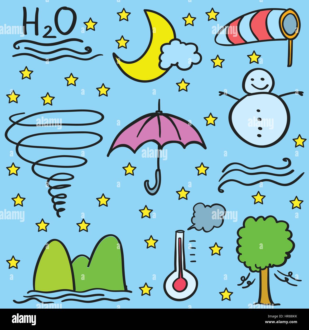 Doodle of weather object vector art Stock Vector Image & Art - Alamy