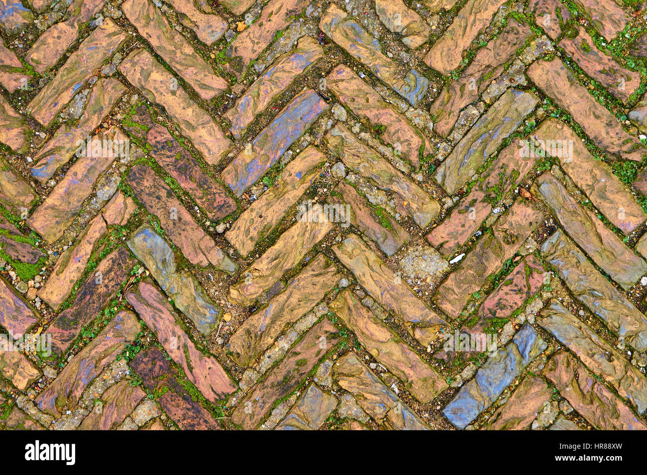 Old cobble stones in a herringbone pattern Stock Photo - Alamy
