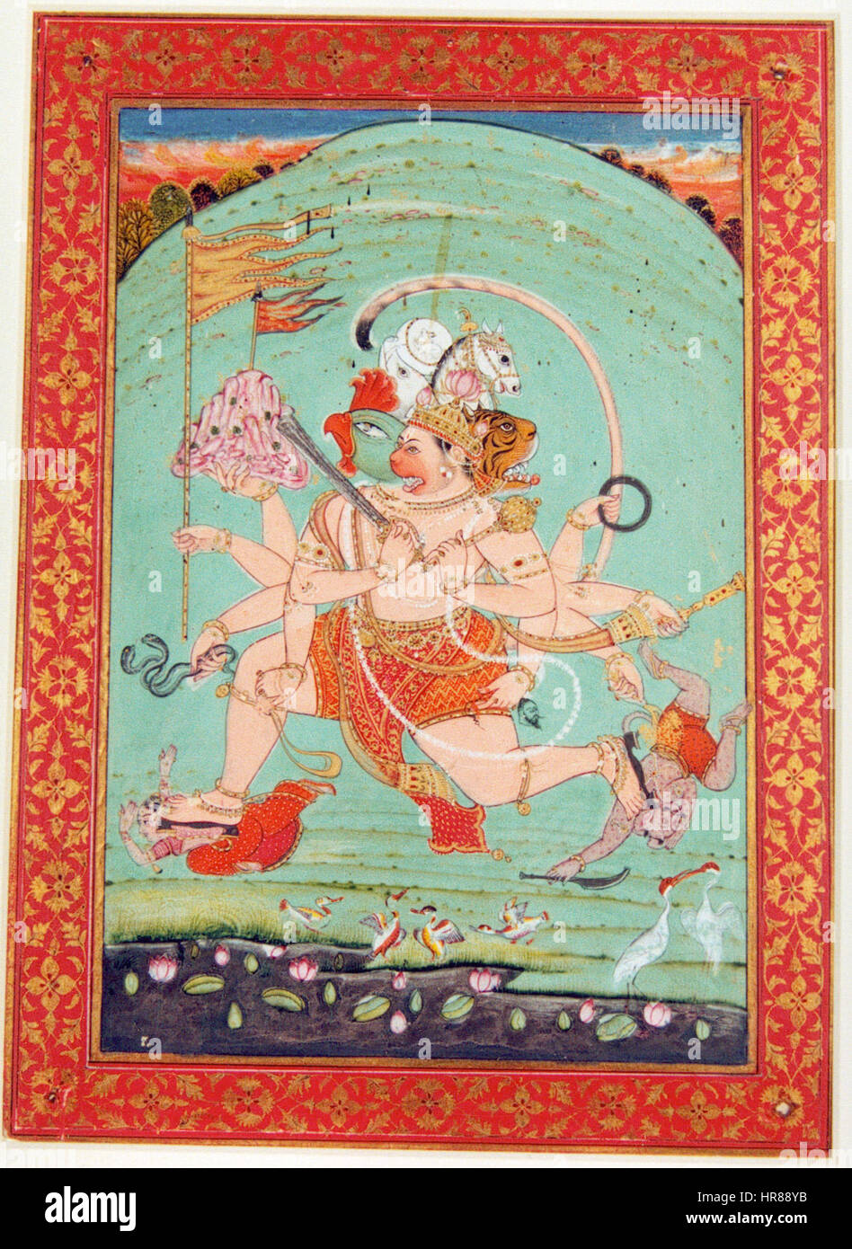 The vehicles for the avatars of Vishnu with one body, five heads, ten ...