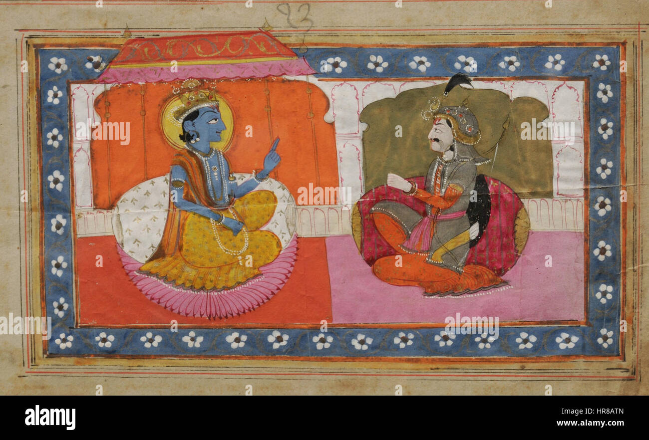 Sri Krishna preaching Gita Upadesh to Arjun - Unknown, Kashmir School ...