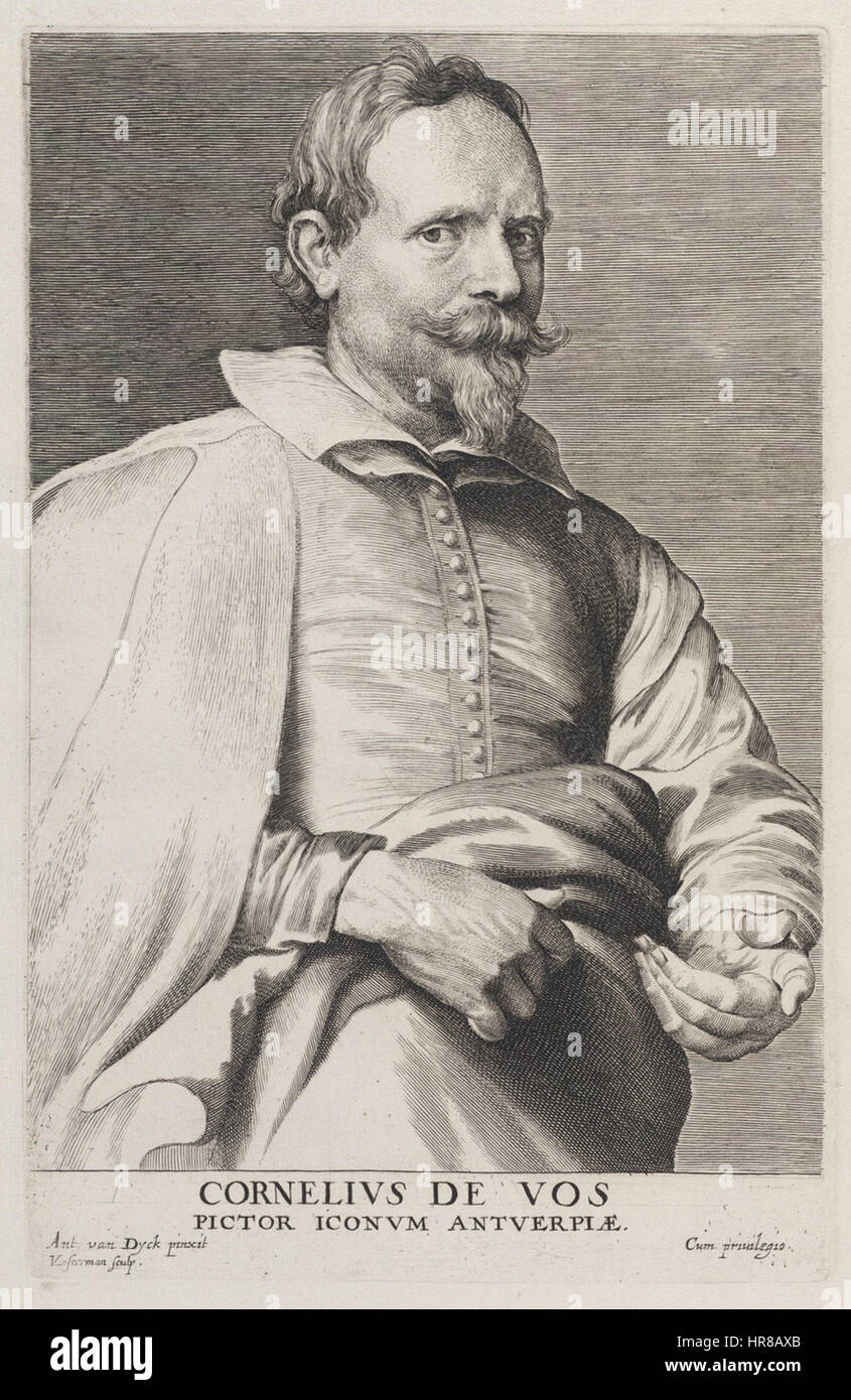 Van Dyck and Lucas Vorsterman I - Portrait of Cornelis de Vos Stock ...