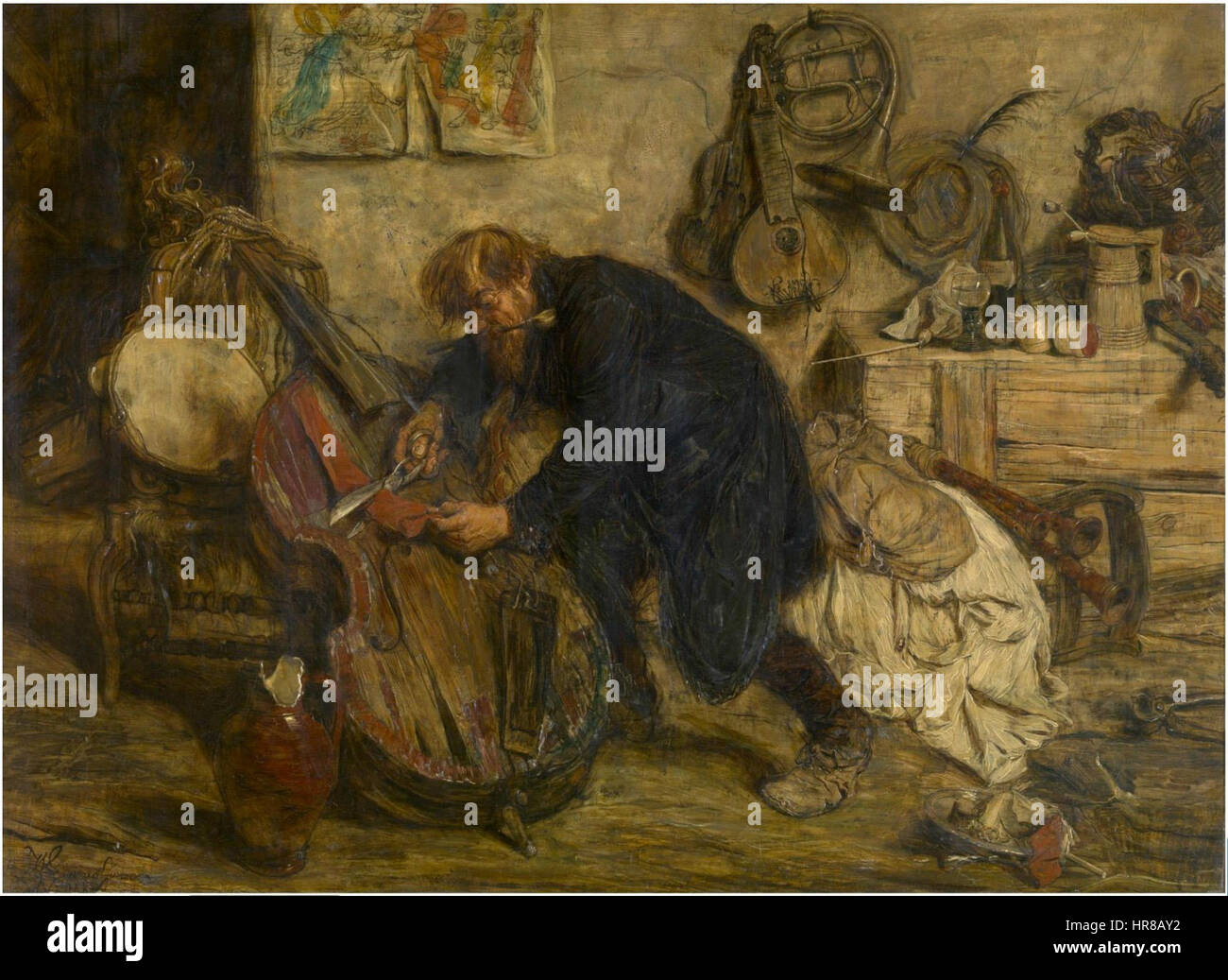 Willem Linnig Junior's 'The Violin Maker' portrays a craftsman at work ...