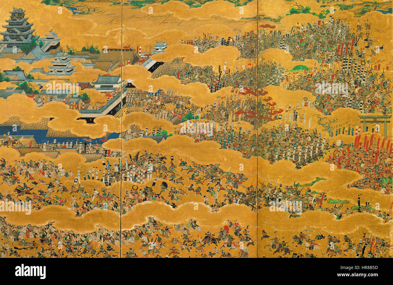The Siege of Osaka Castle 1615 cropped Stock Photo - Alamy