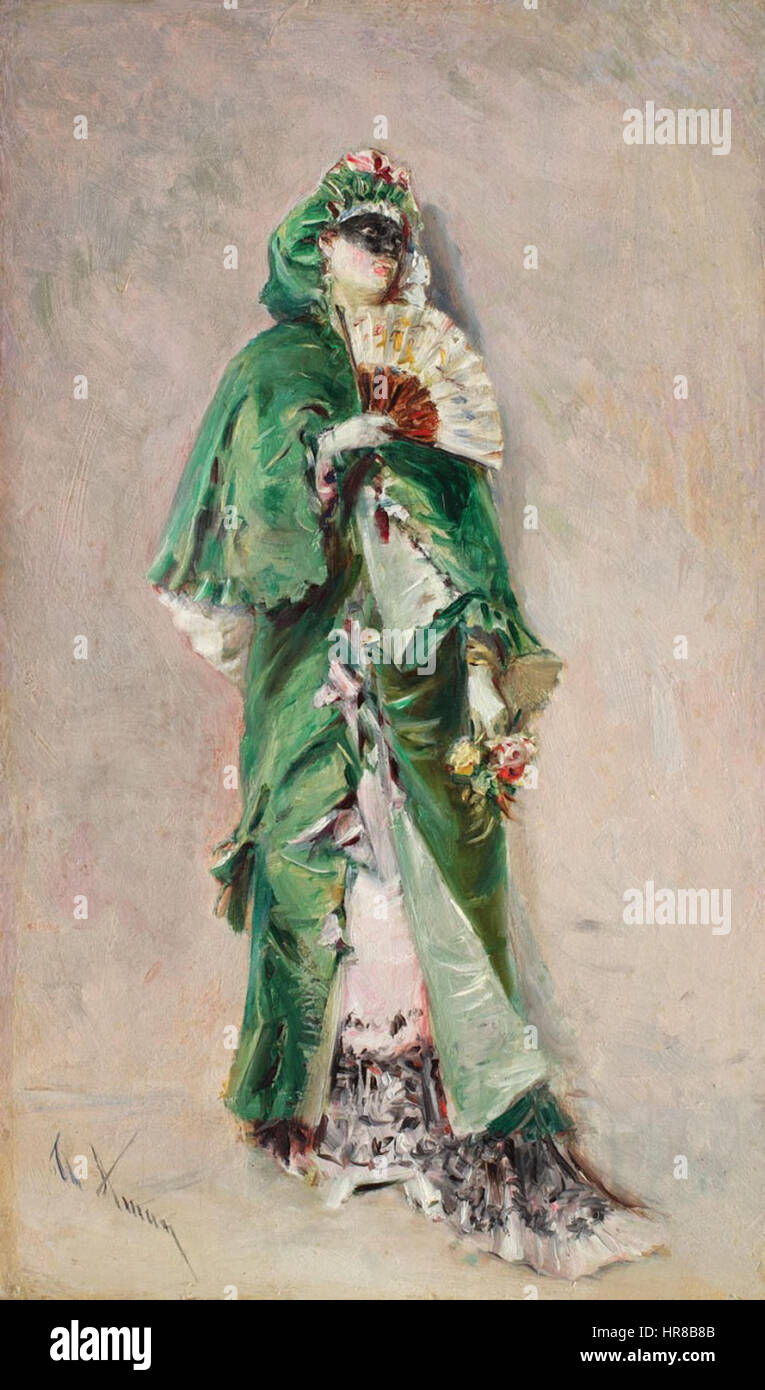 ‘Dominoul verde’ by Theodor Aman depicts a woman dressed in a green ...