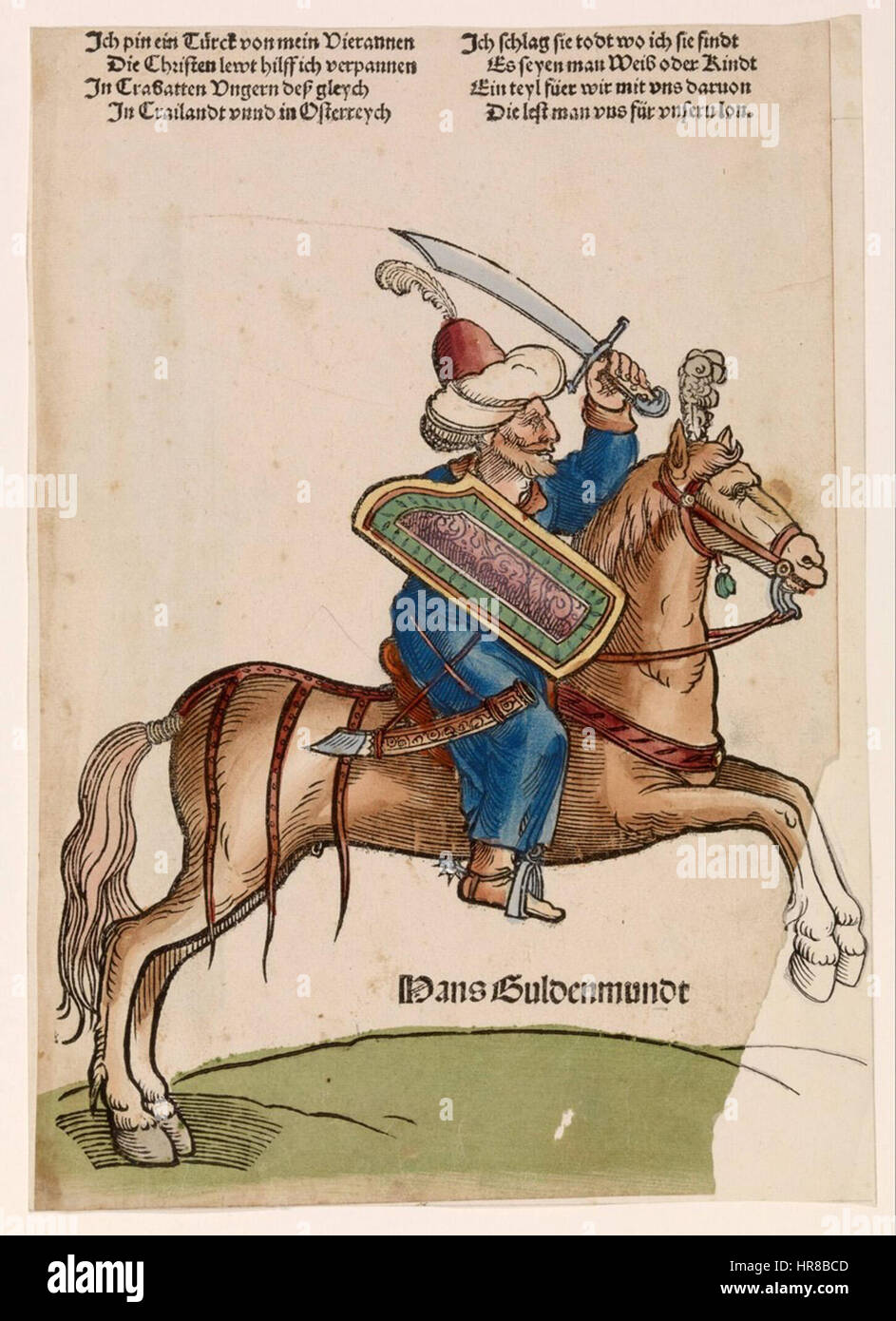 The 'Turkish Horseman with Sabre' depicts a mounted Ottoman soldier ...