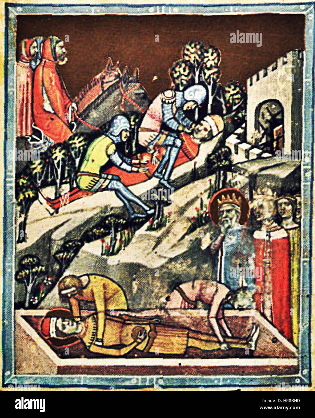 The 'Chronicon Pictum' painting illustrates two significant events from ...