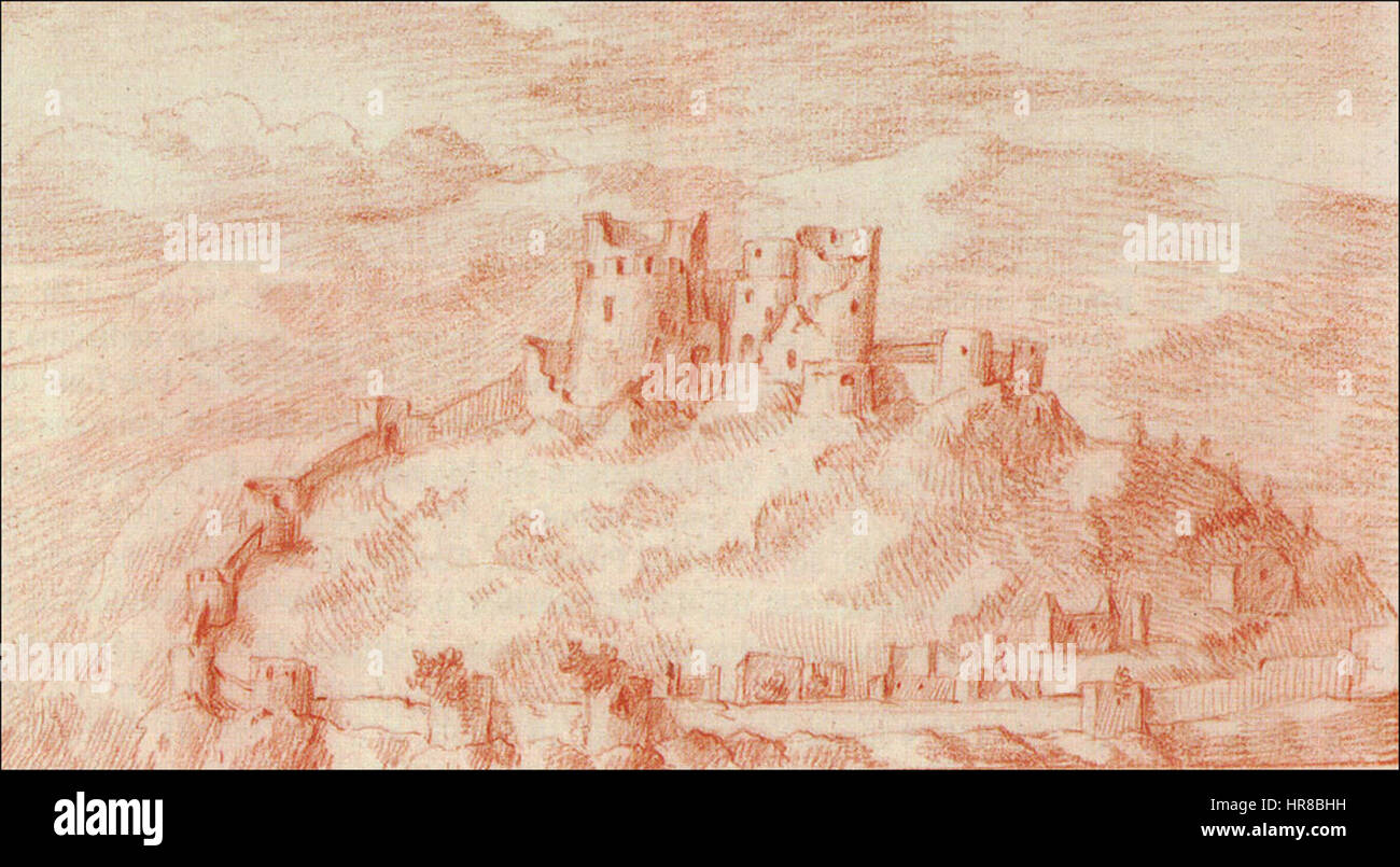 Vipava Upper Castle - Valvasor Stock Photo - Alamy