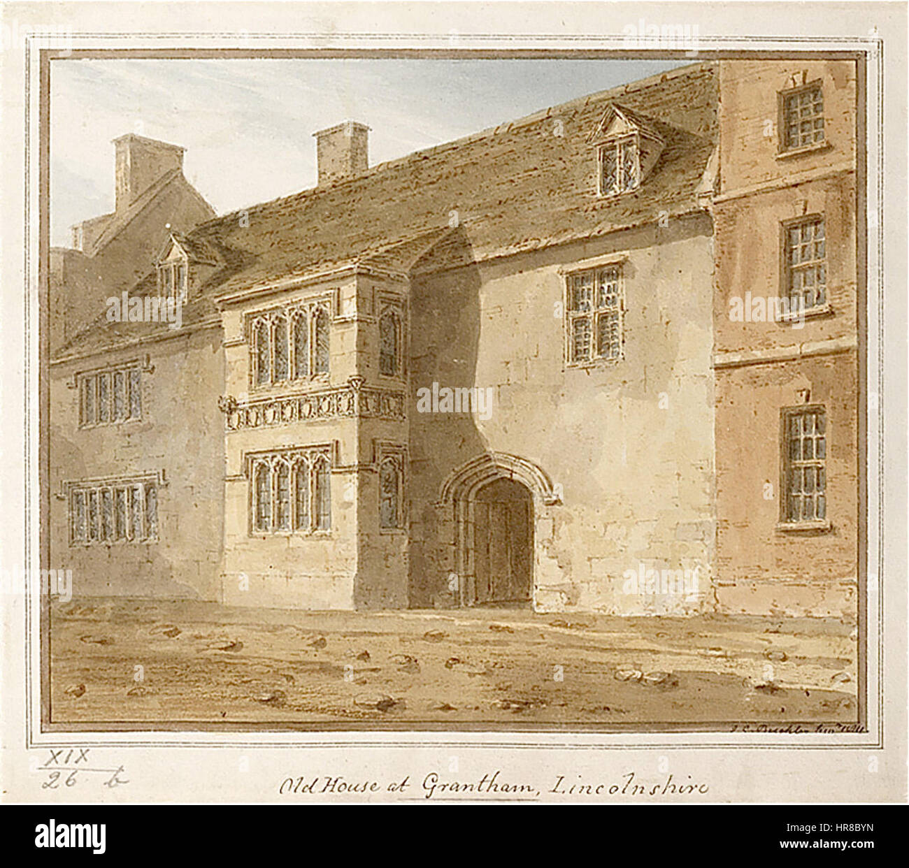 'The Chantery, Grantham' depicts an architectural study of the Chantery ...