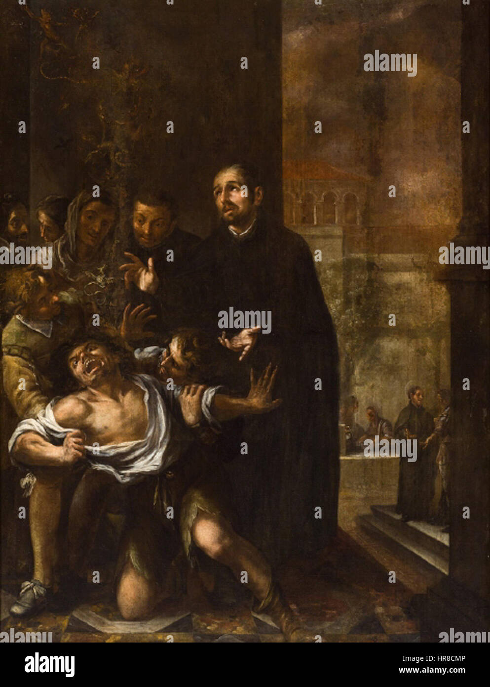 'San Ignacio exorcizes a possessed person' by Valdes Leal depicts the ...