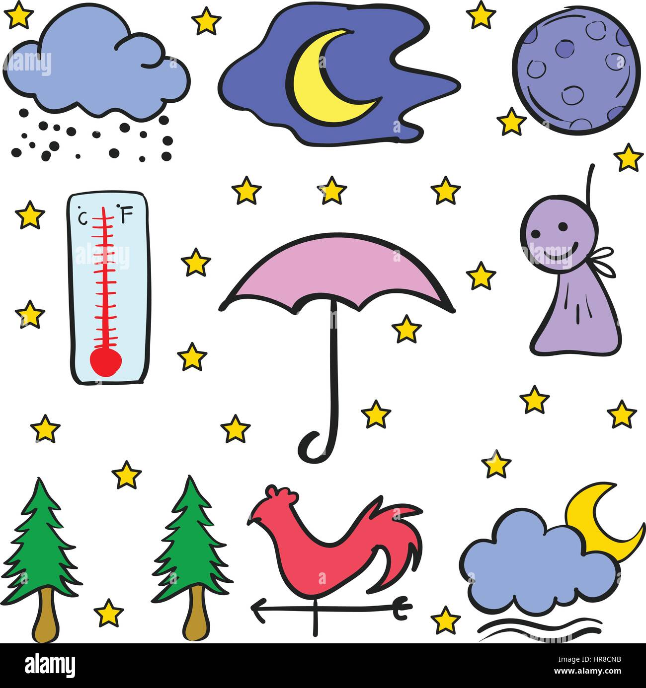 Doodle of weather object set Stock Vector Image & Art - Alamy