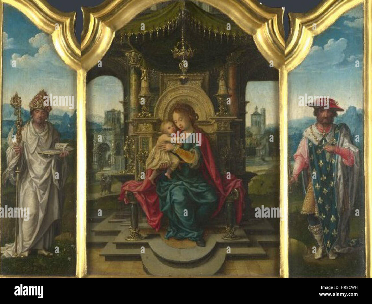 Workshop of Pieter Coecke van Aalst - Virgin and Child Enthroned Stock Photo - Alamy