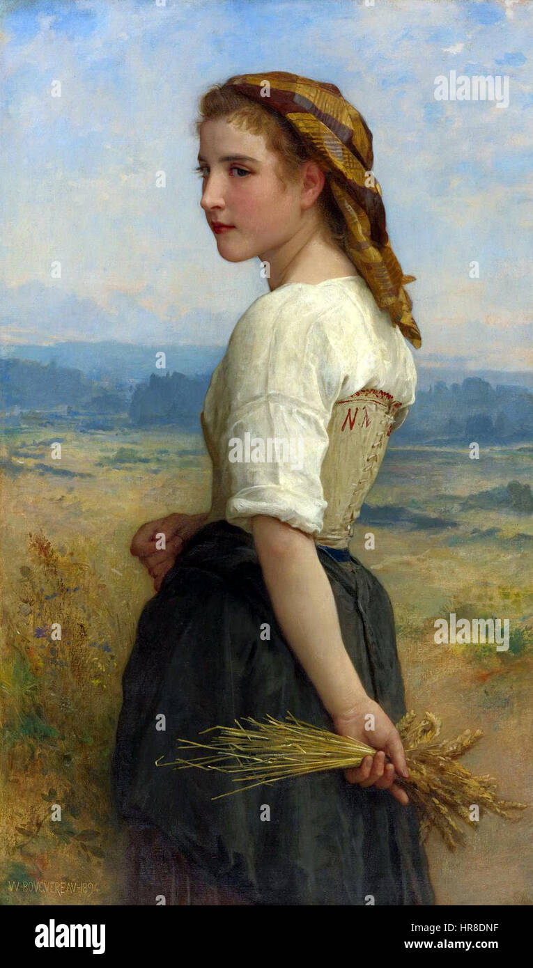 'Glaneuse' (1894) by William-Adolphe Bouguereau is a masterful ...