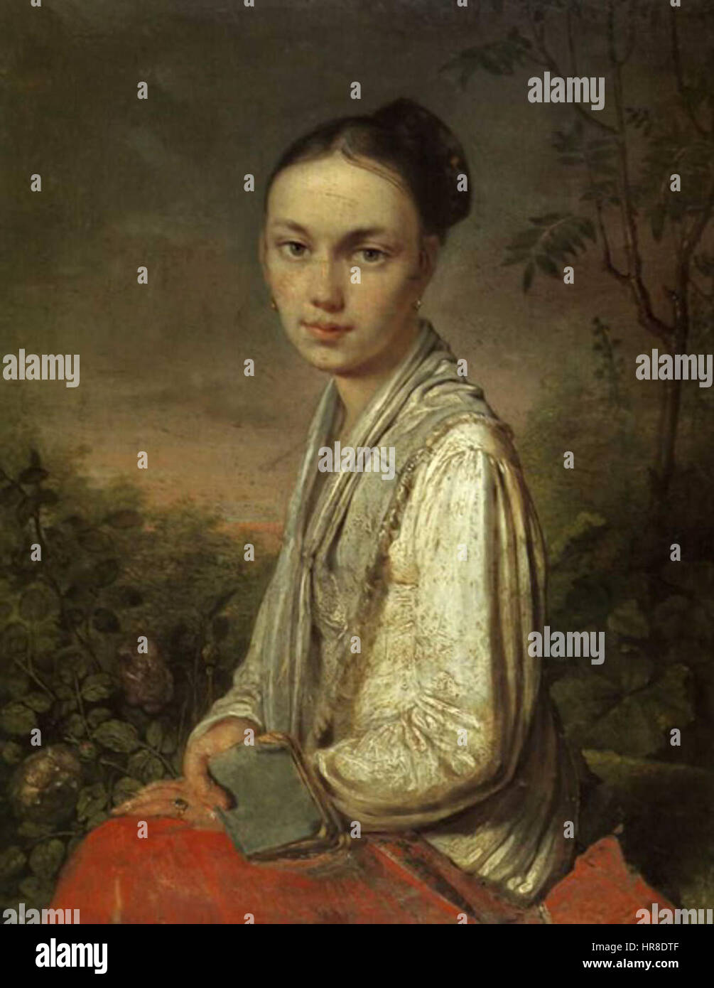 This portrait by Russian artist Venetsianov, titled 'V.S. Putyatina ...