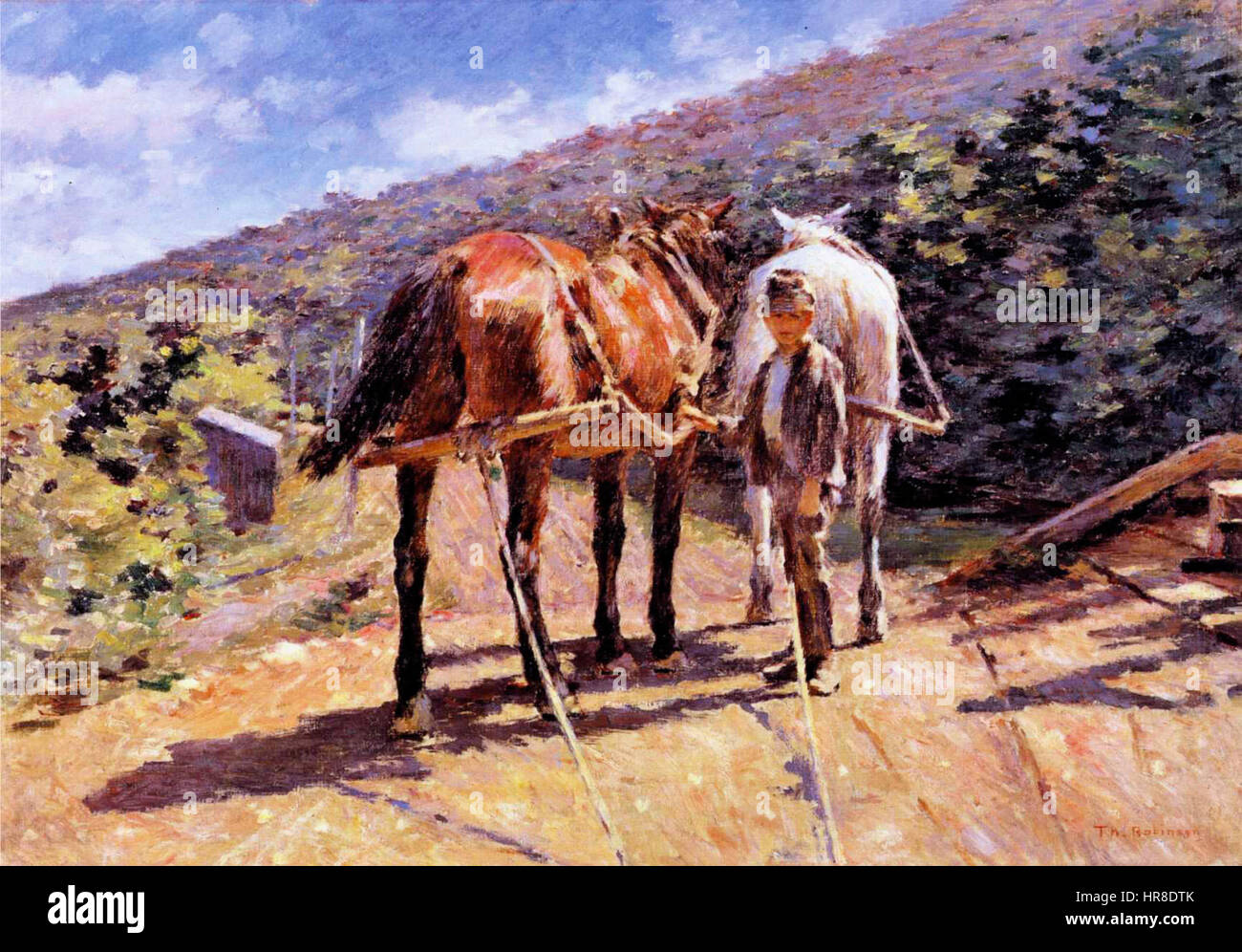 Theodore Robinson - On the Tow-path, a Halt Stock Photo - Alamy