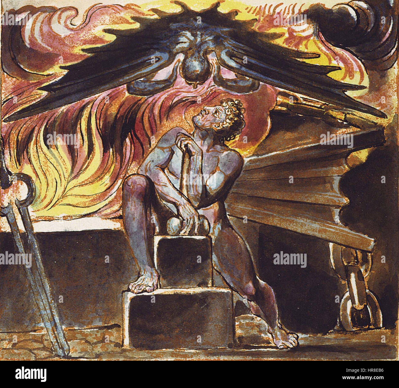 'Spectre over Los' from William Blake’s 'Jerusalem' illustrates a ...