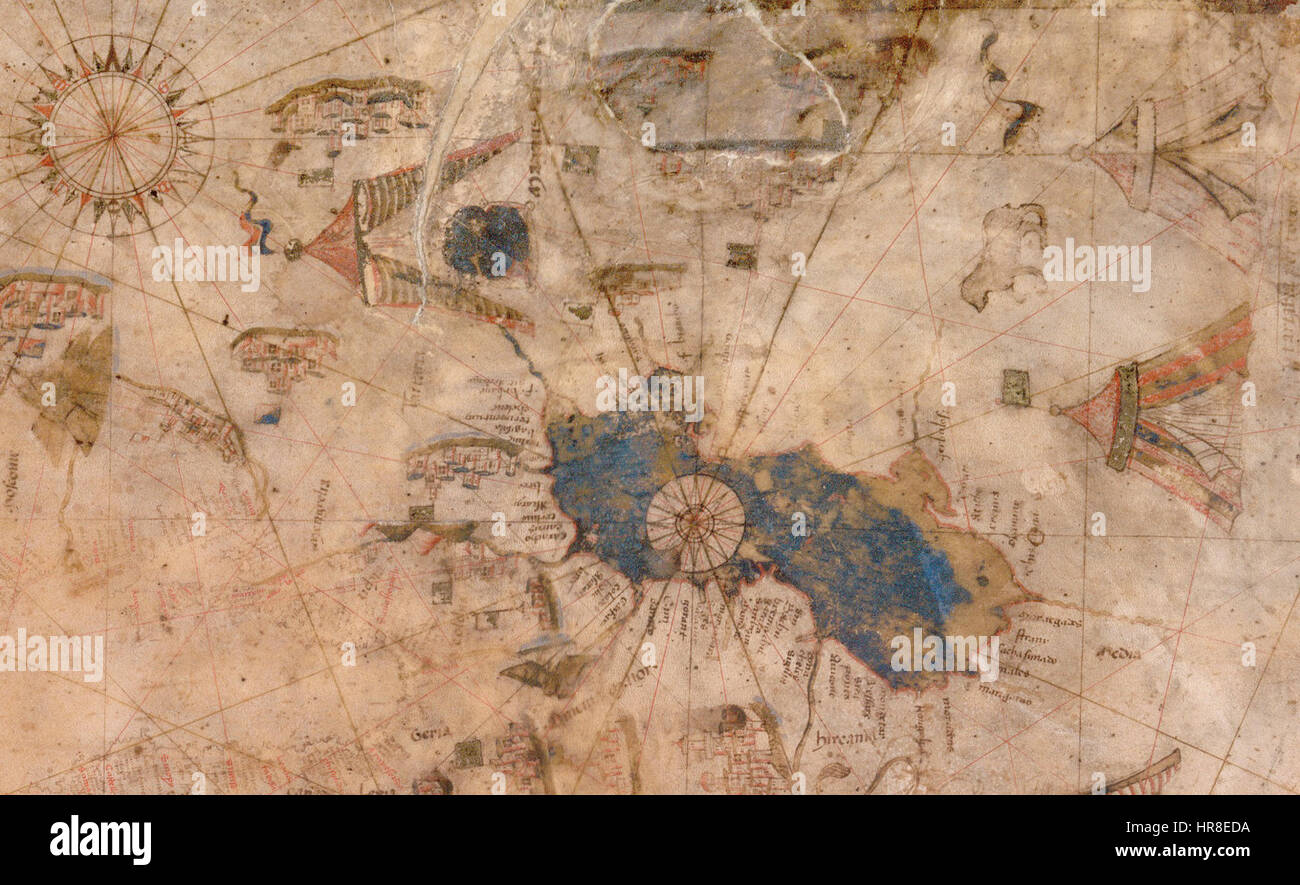 Vesconte Maggiolo’s 1516 world chart is a detailed portolan chart ...