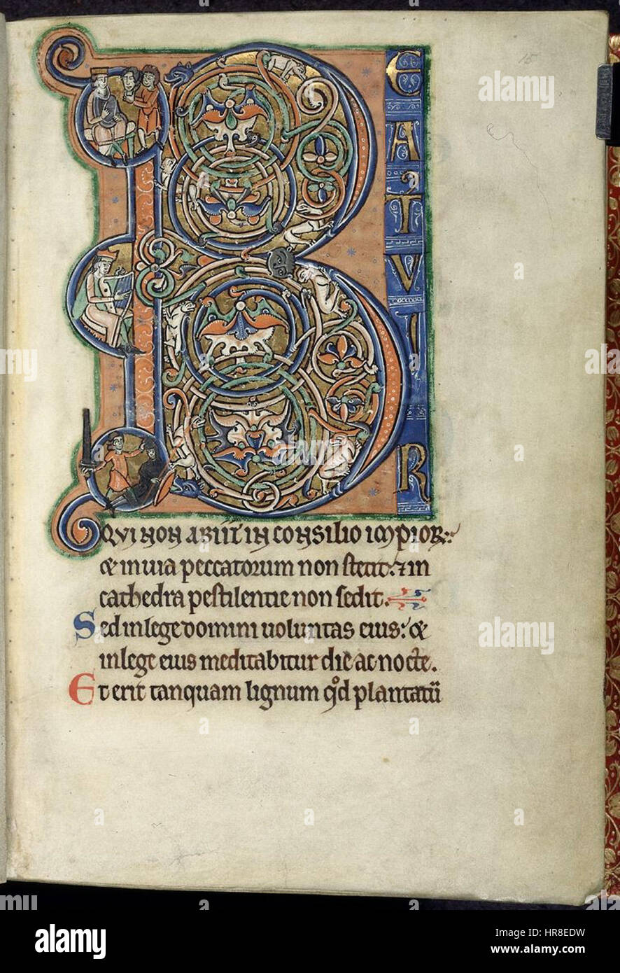 Westminster Psalter (f.15) - Beatus vir Stock Photo - Alamy