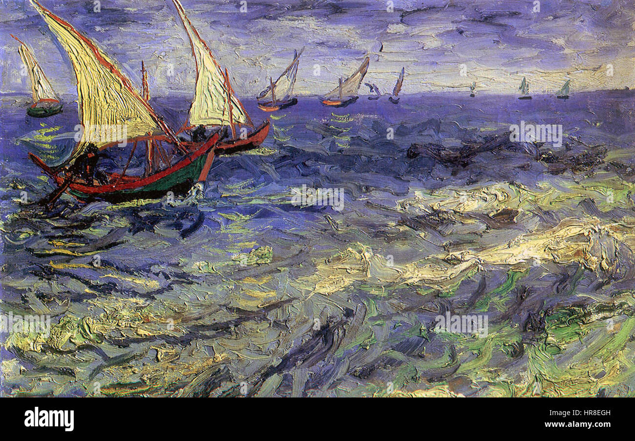 Vincent van Gogh’s painting 'Boats' depicts a serene scene of boats ...