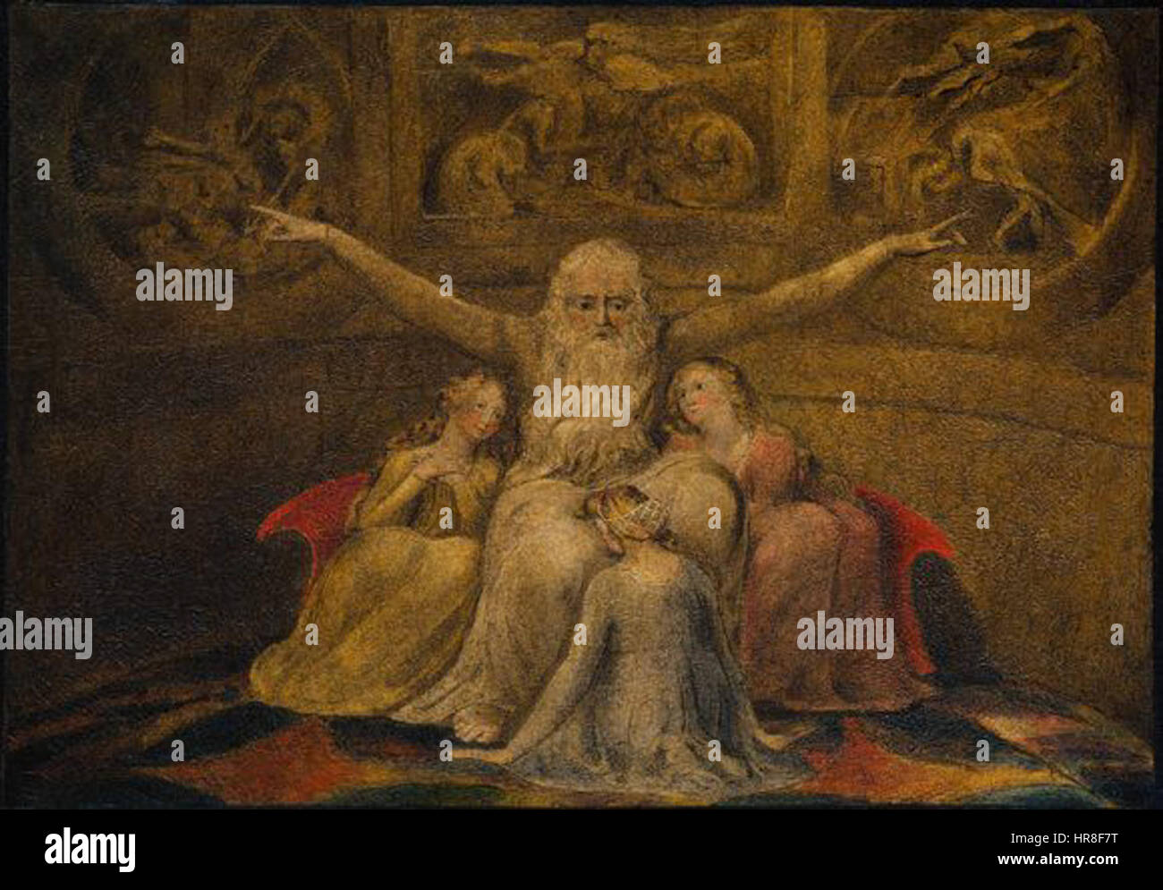 William Blake - Job and His Daughters Stock Photo - Alamy