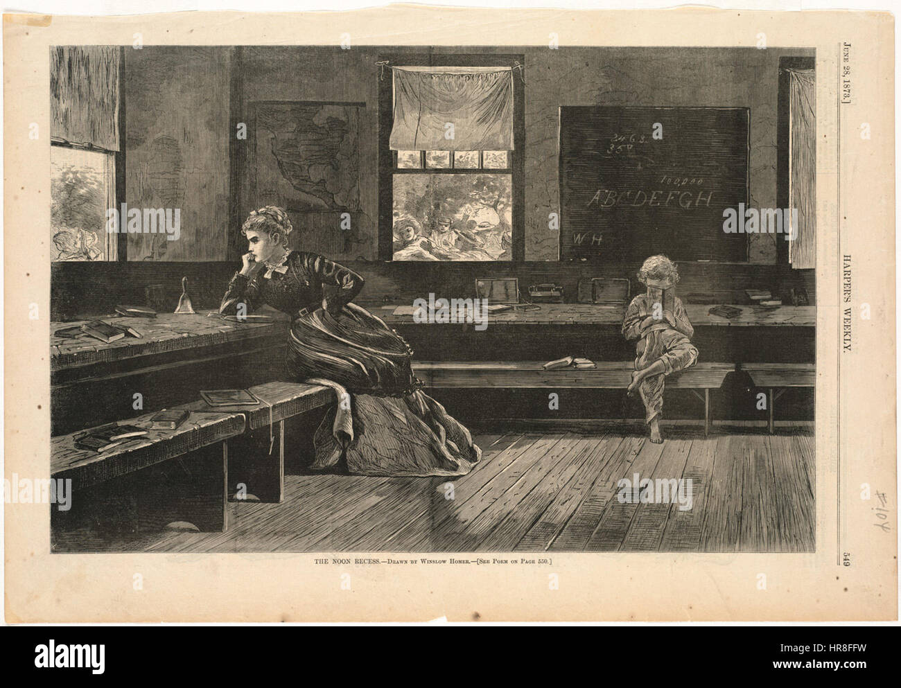 The noon recess (Boston Public Library Stock Photo - Alamy