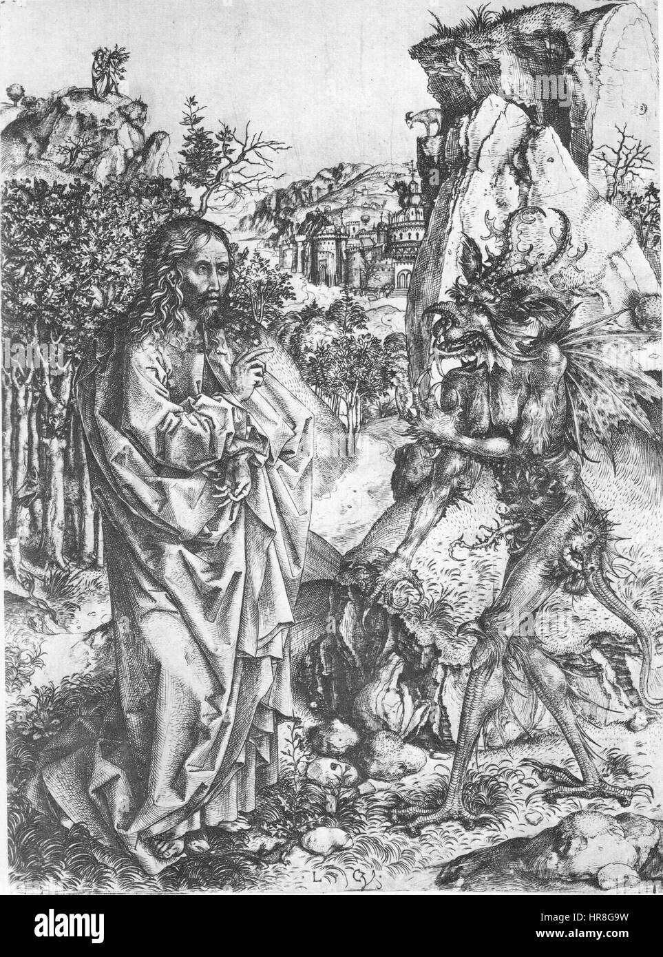 The 'Temptation of Christ' depicts the biblical story of Christ's ...