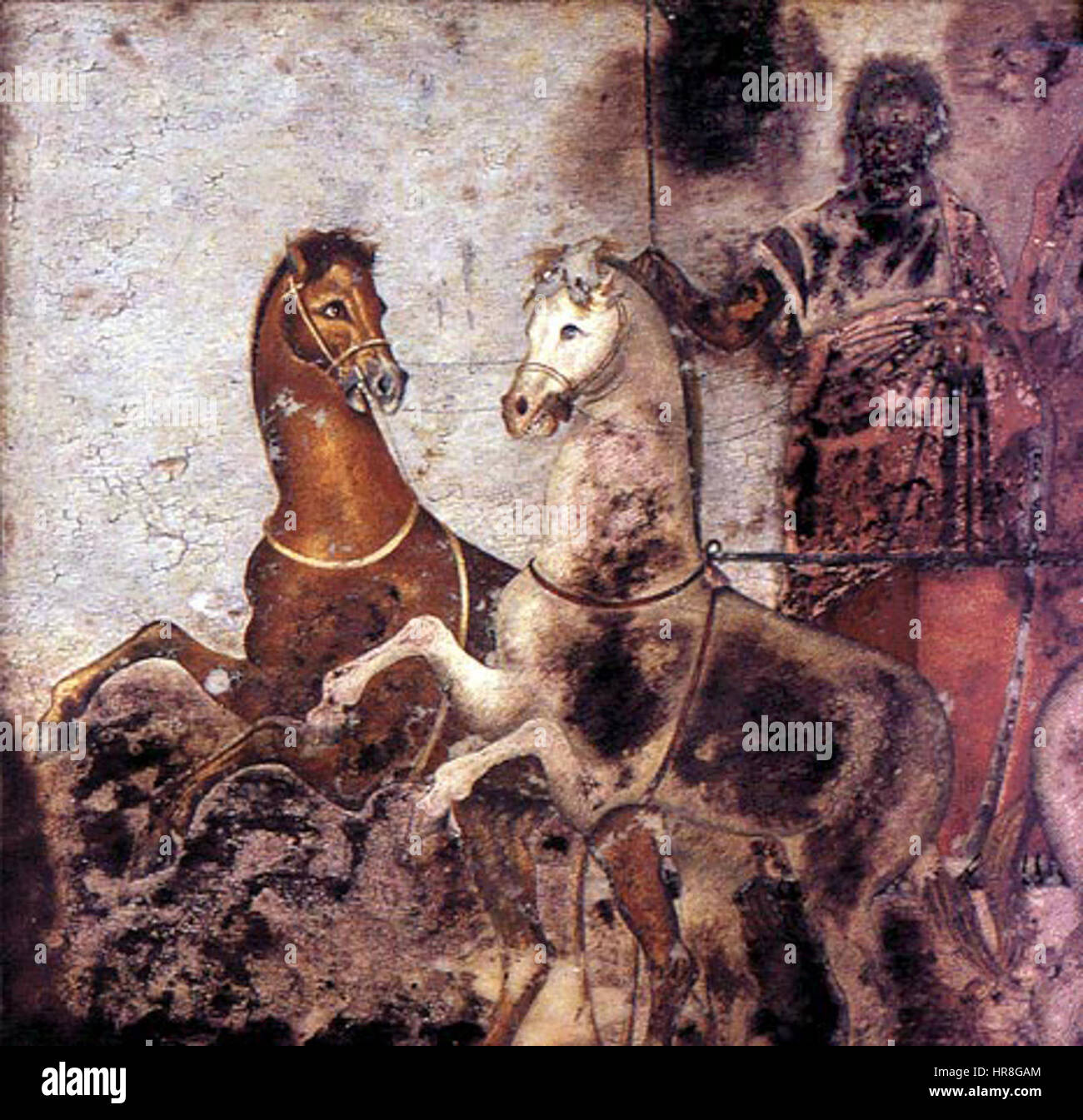 Vergina royal tomb - fresco Stock Photo - Alamy