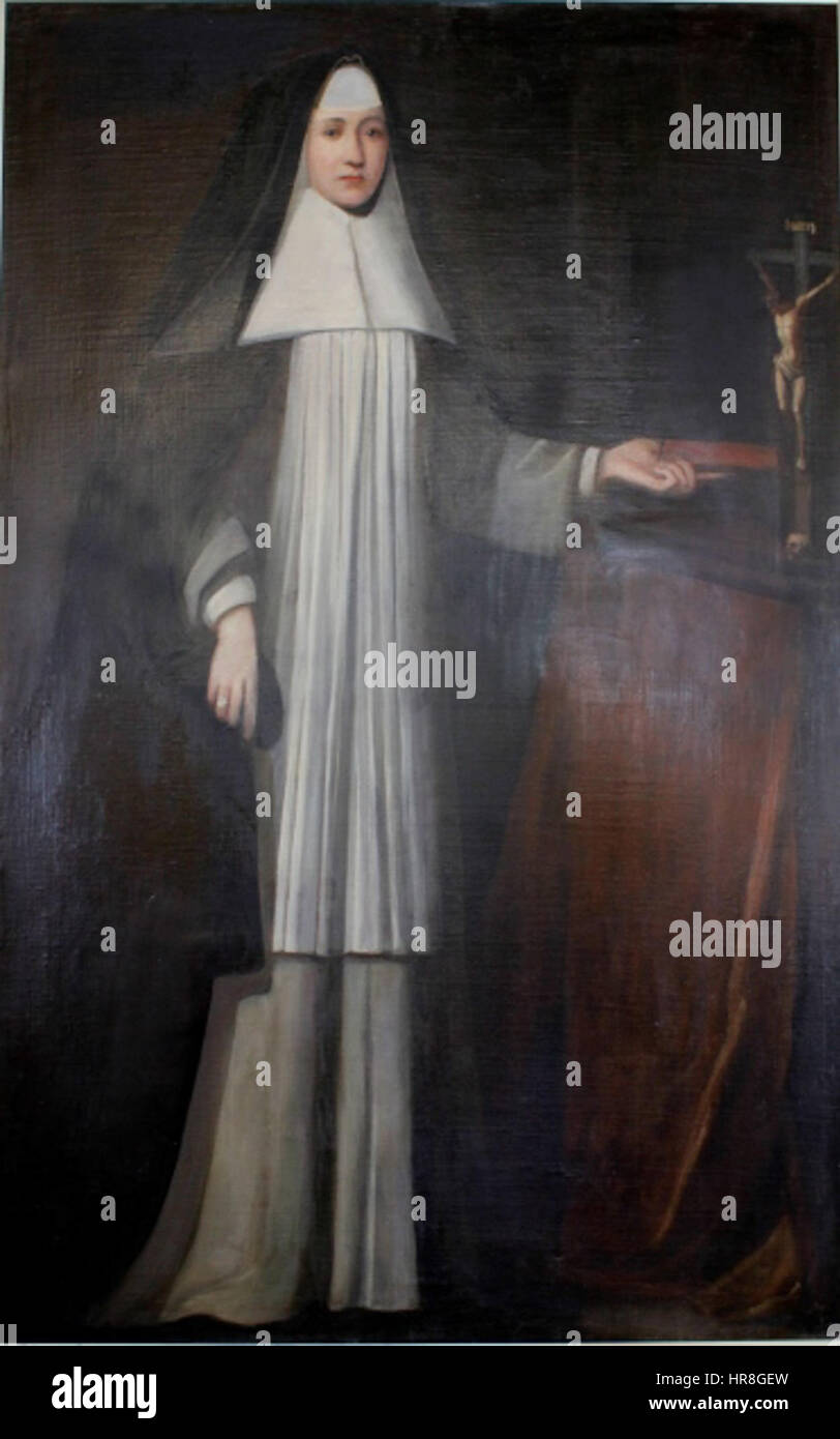 This late 18th-century portrait depicts a young English Augustinian nun ...