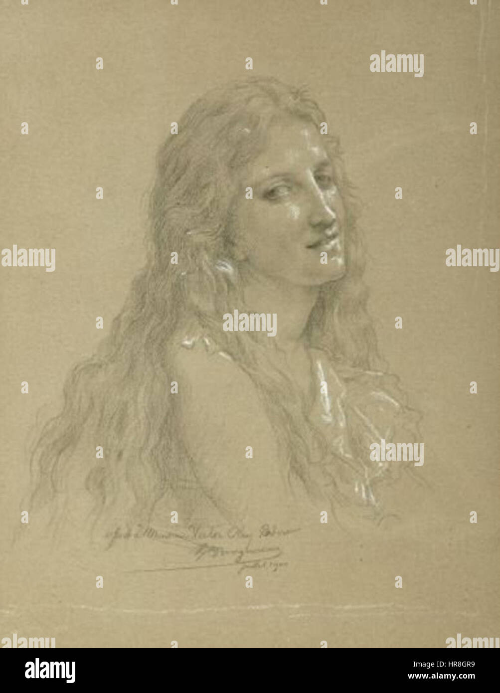 A sketch by William-Adolphe Bouguereau, a French academic painter ...
