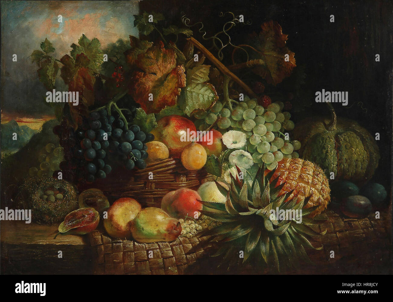 Still life with fruit, 1884 (unknown painter Stock Photo - Alamy