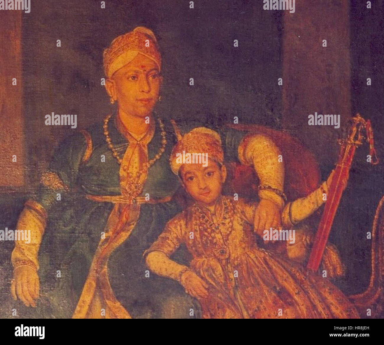 Swathi Thirunal Rama Varma of Travancore with a prince Stock Photo - Alamy