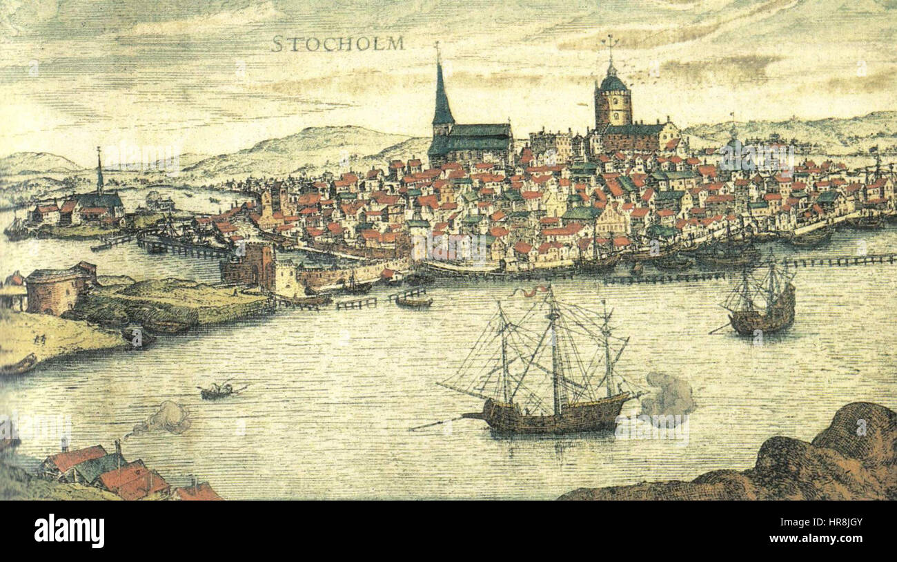 Stockholm 1560s copperplate Frantz Hogenberg Stock Photo - Alamy