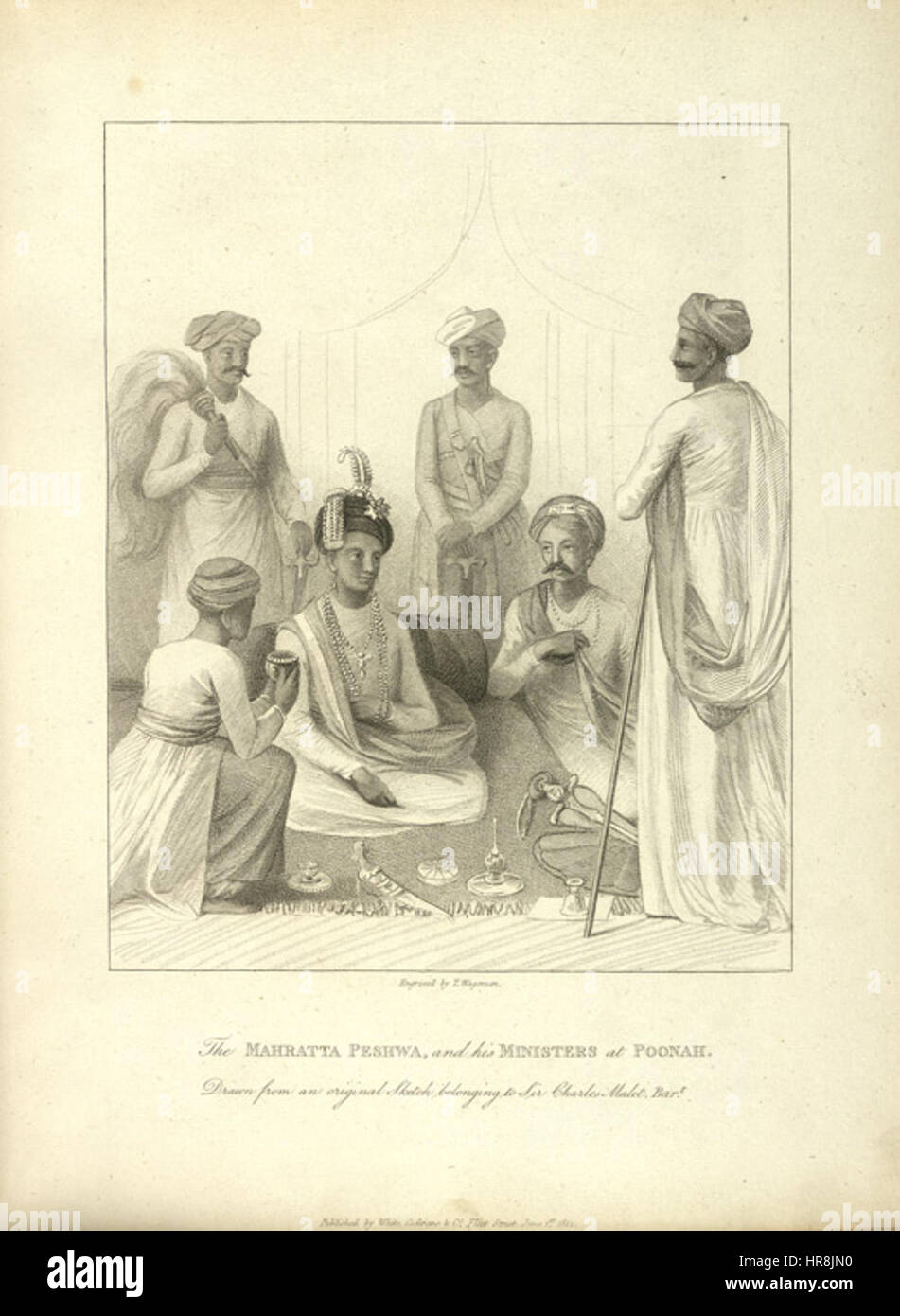 The Mahratta Peshwa and his Ministers, at Poonah Stock Photo - Alamy