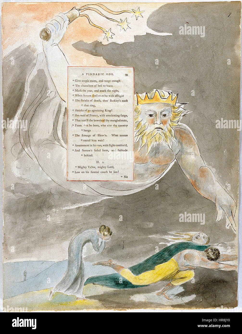 William Blake - The Poems of Thomas Gray, Design 59 The Bard 07 Stock ...