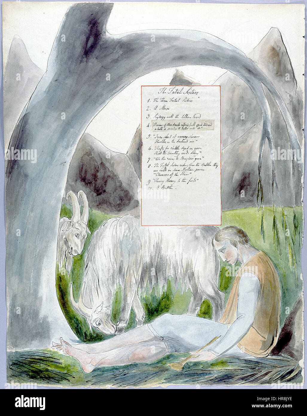 William Blake - The Poems of Thomas Gray, Design 66 The Bard 14 Stock ...