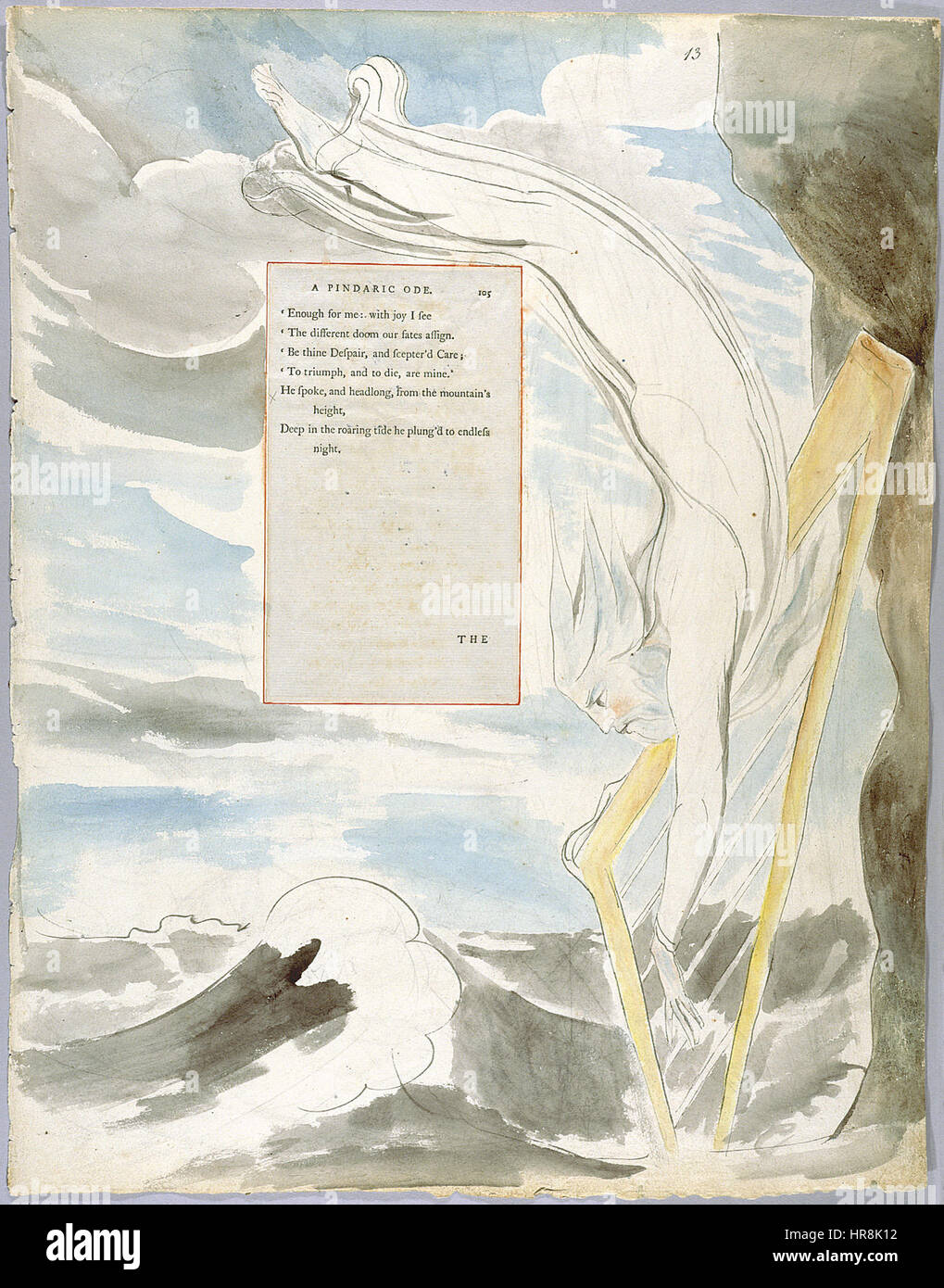 William Blake - The Poems of Thomas Gray, Design 65 The Bard 13 Stock ...