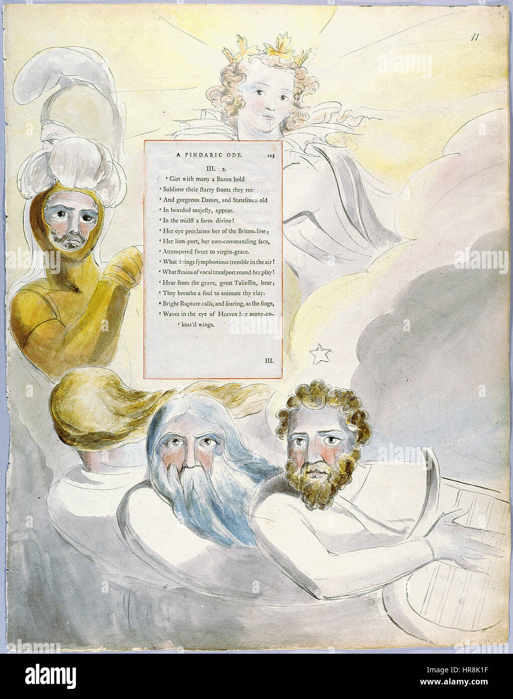 William Blake - The Poems of Thomas Gray, Design 63 The Bard 11 Stock ...