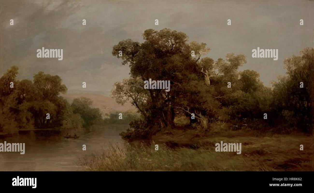 Telepy Riverside with a Boat 1897 Stock Photo - Alamy