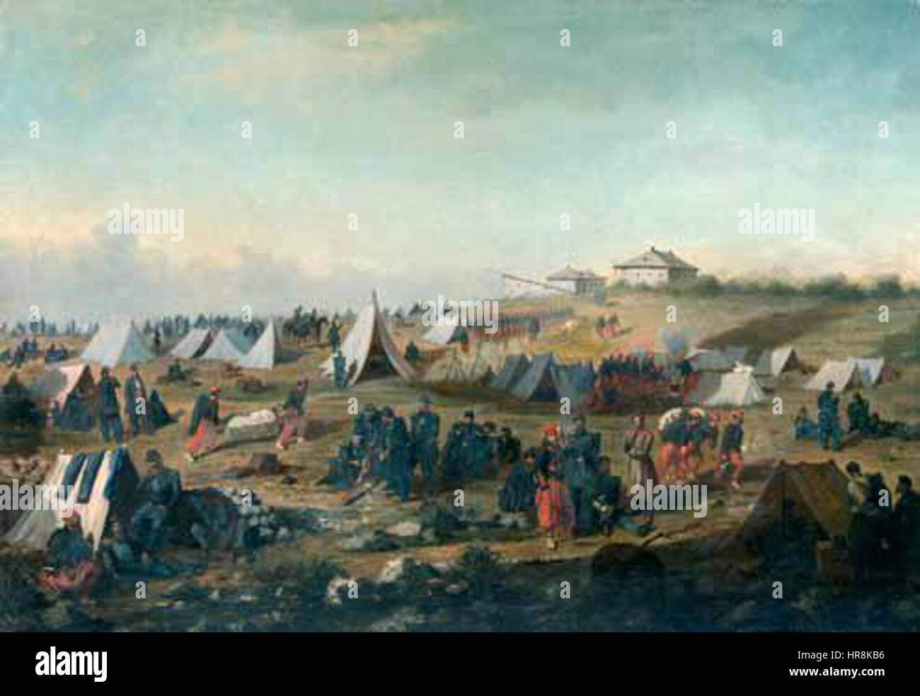 Theodor Aman - Vanatori si zuavi in fata Sevastopolului Stock Photo - Alamy