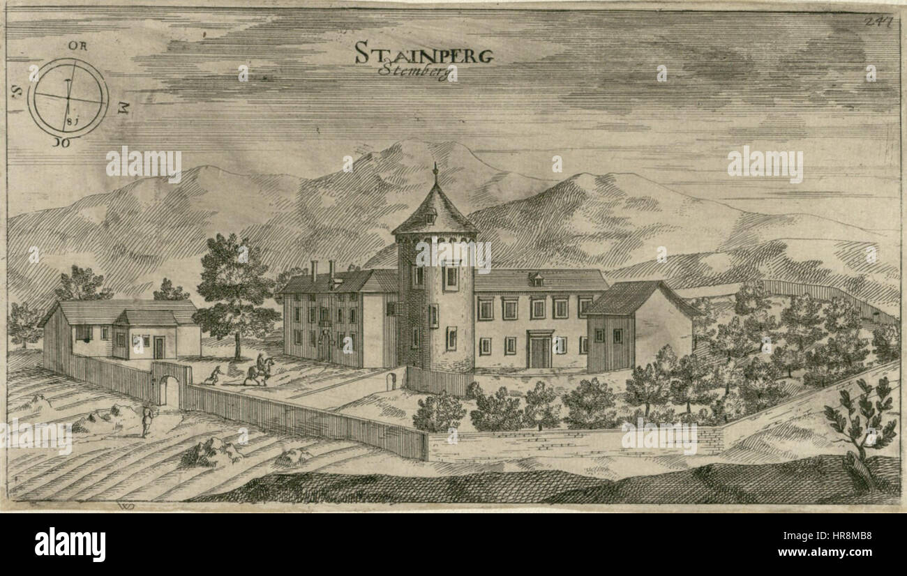 This image from the work of Valvasor illustrates 'Grad Kalec,' a ...